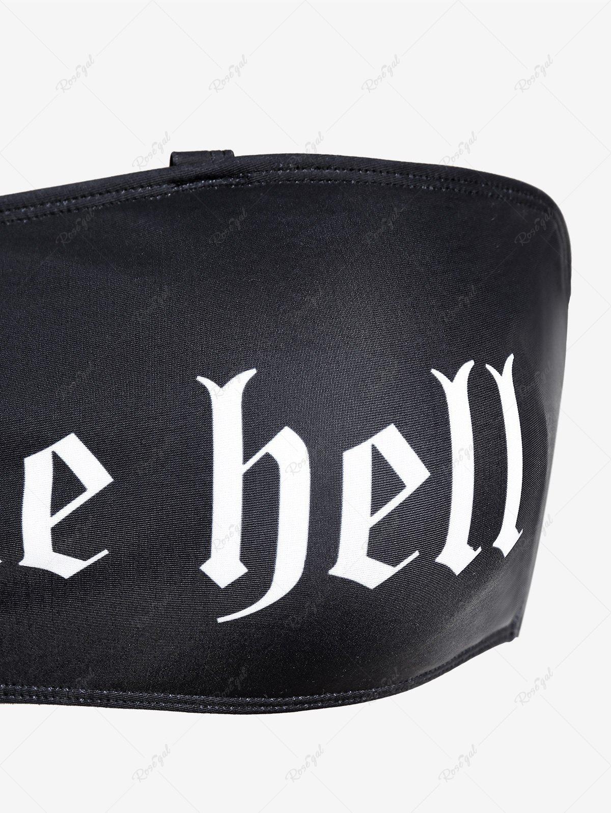 Gothic Figure Graphic Bandeau Bikini Swimwear – Rgothic