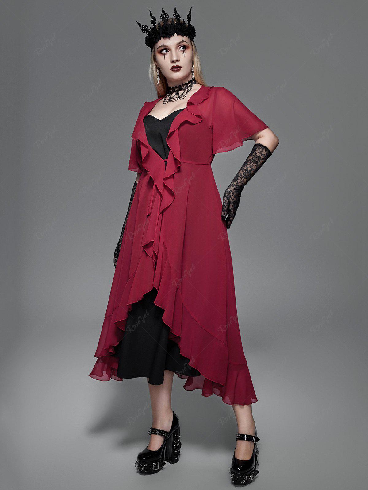 Victorian Goth Cami Dress and Tied Lettuce Trim Flutter Sleeves Dress ...