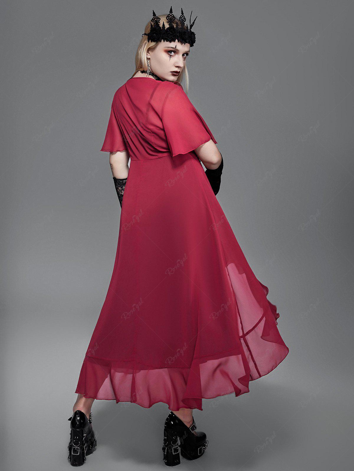 Victorian Goth Cami Dress and Tied Lettuce Trim Flutter Sleeves Dress ...