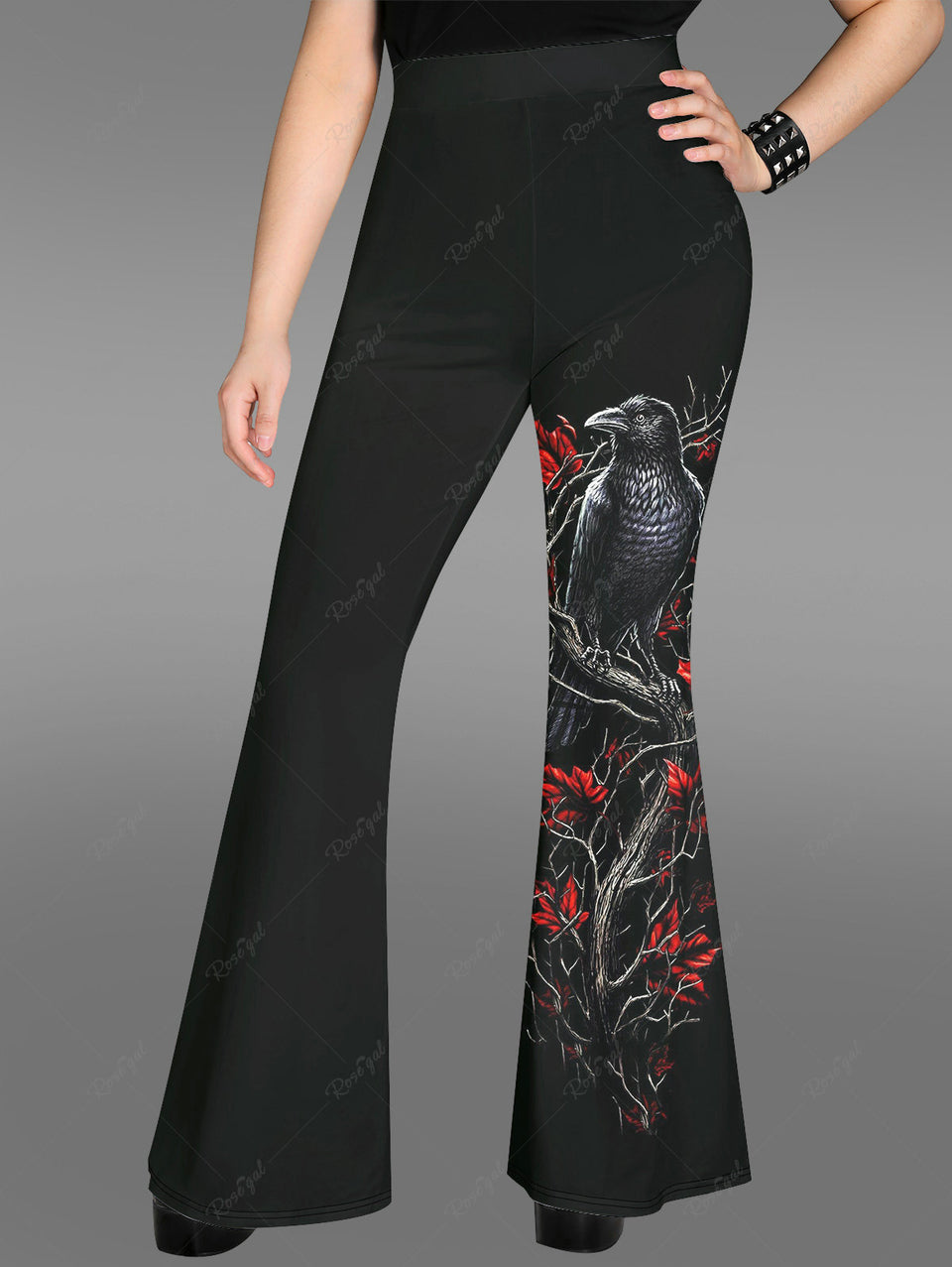 Gothic Plus Size 3D Print Flare Pants – Rgothic