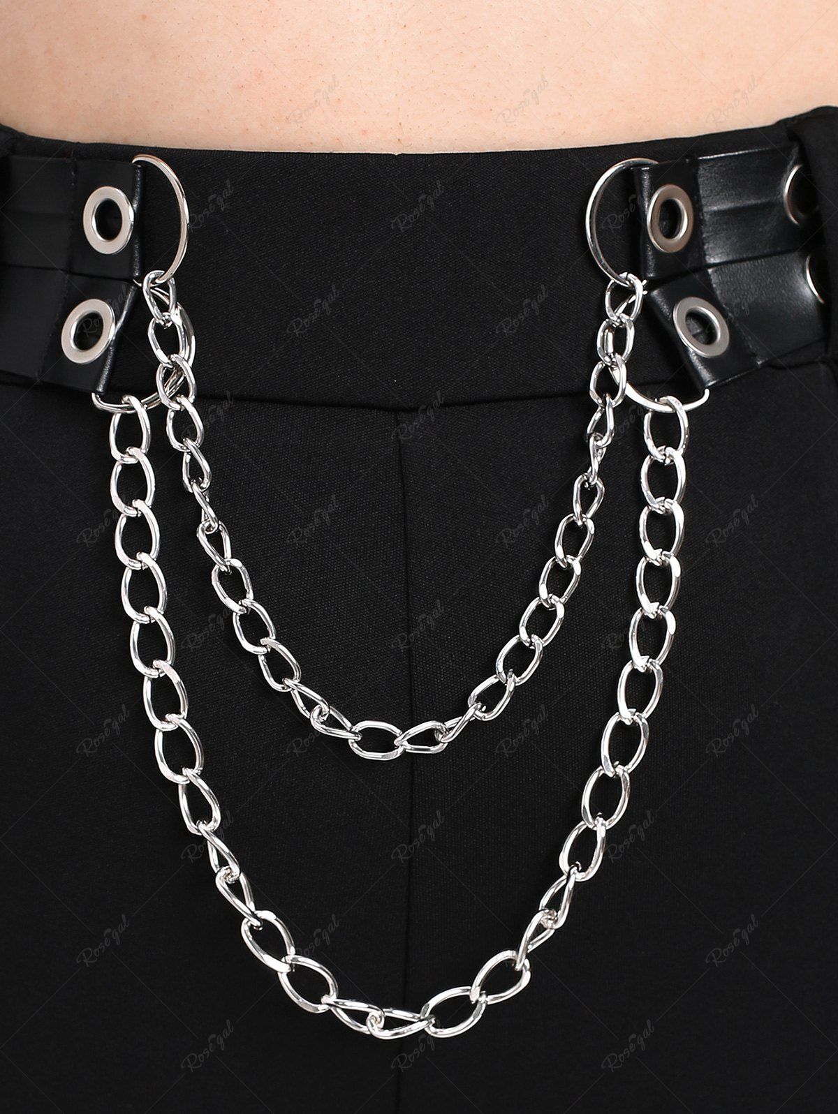 Gothic Punk Grommet Chains Capri Suspender Pants – Rgothic