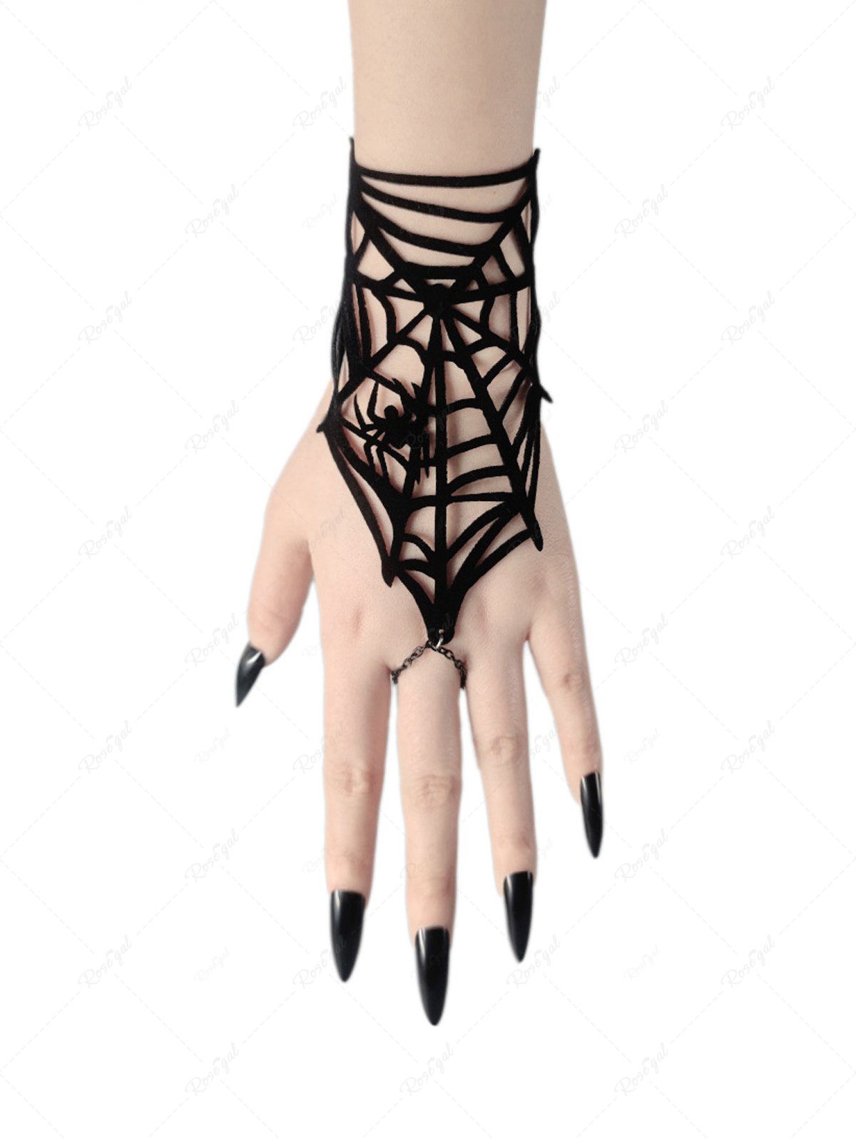 Spider Web Bracelet With Finger Chains – Rgothic