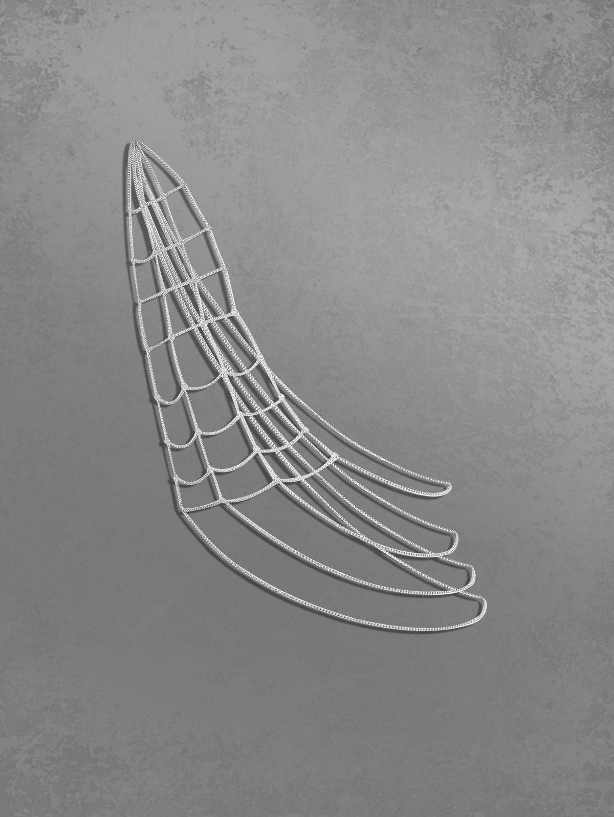 Spider Web Shaped One Shoulder Body Chain – Rgothic