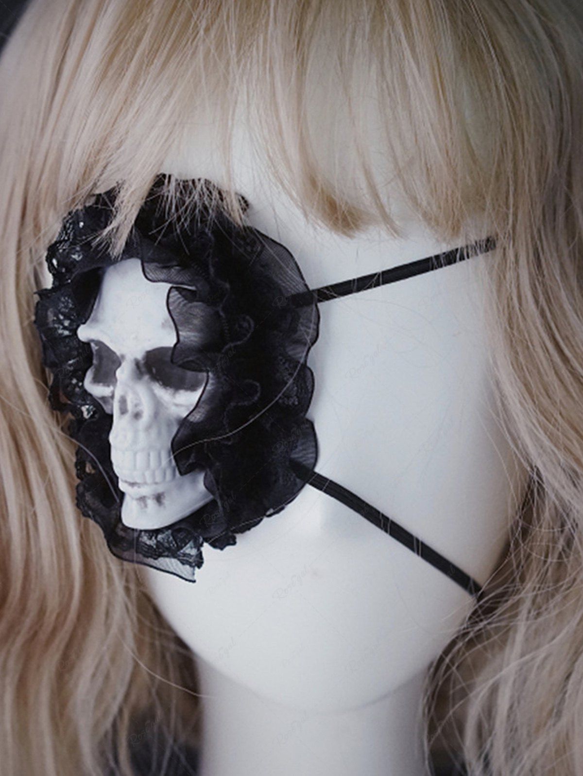 Gothic Vintage Skull Lace Trim Halloween Eye Patch – Rgothic