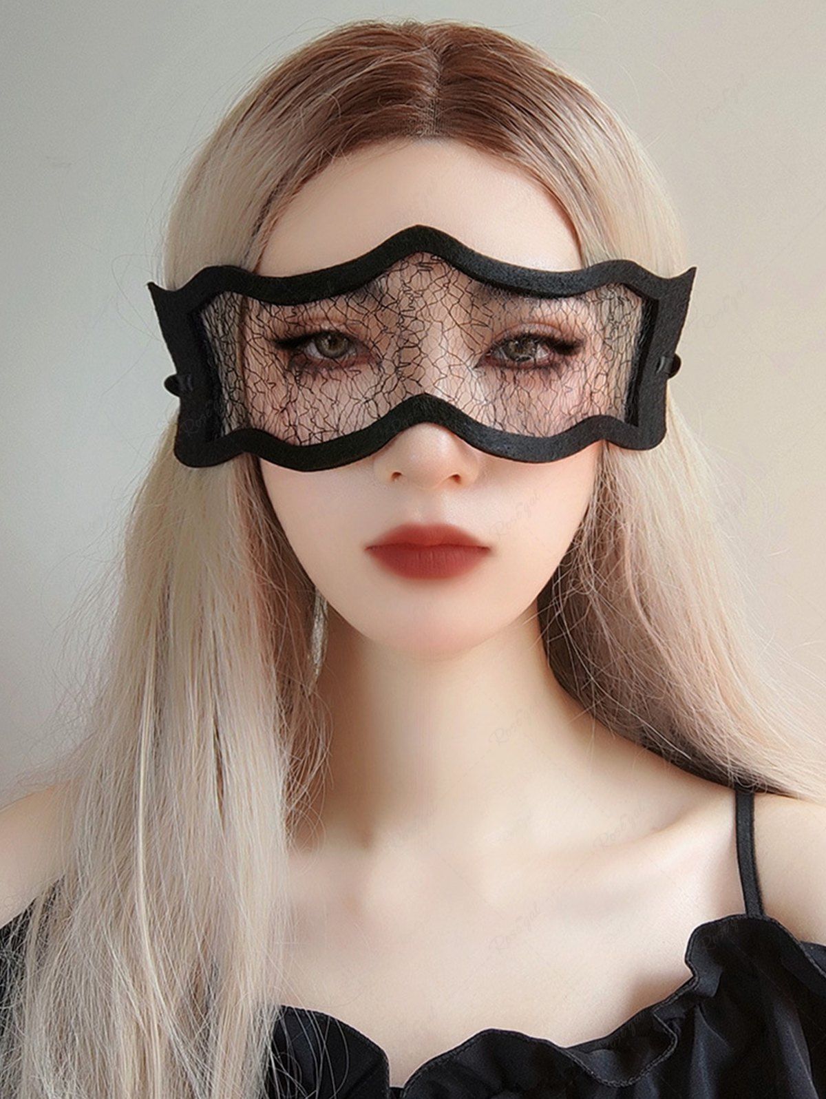 Gothic Asymmetric Shaped Sheer Mesh Party Mask – Rgothic