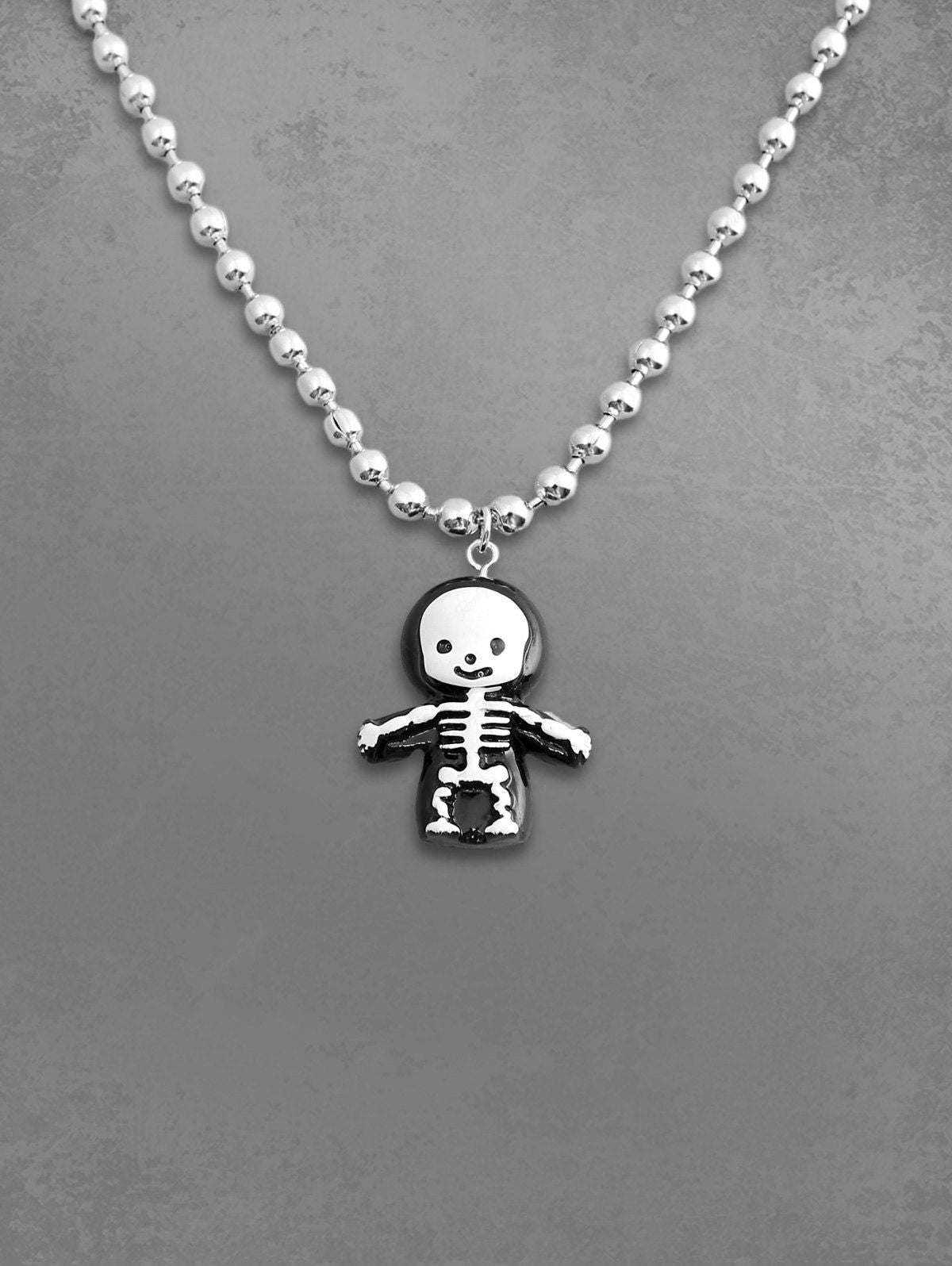 Two Tone Skull Skeleton Pendant Necklace – Rgothic