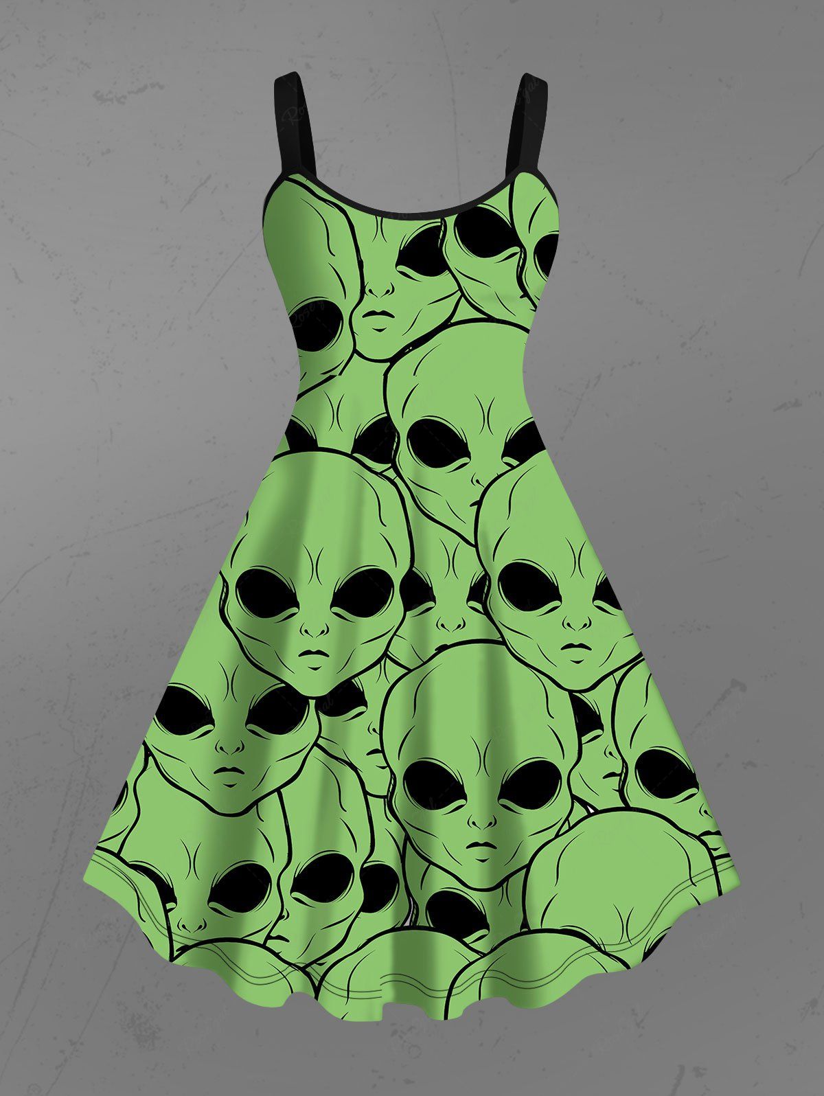 Gothic Alien Skulls Print Tank Dress – Rgothic